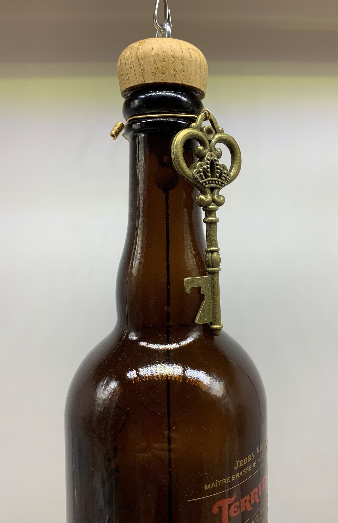 Unibroue “terrible” Beer Bottle Wind Chime, Pretzel Dongle, Hand Made ...