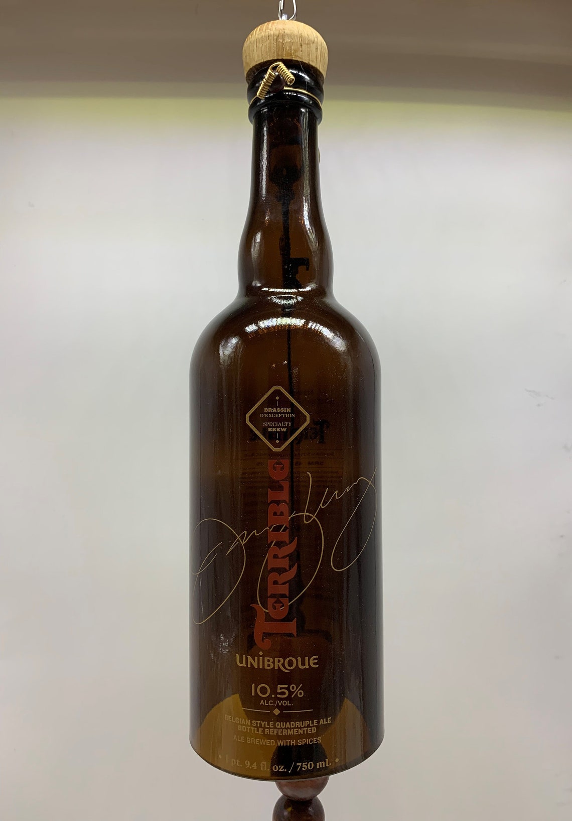 Unibroue “terrible” Beer Bottle Wind Chime, Pretzel Dongle, Hand Made ...