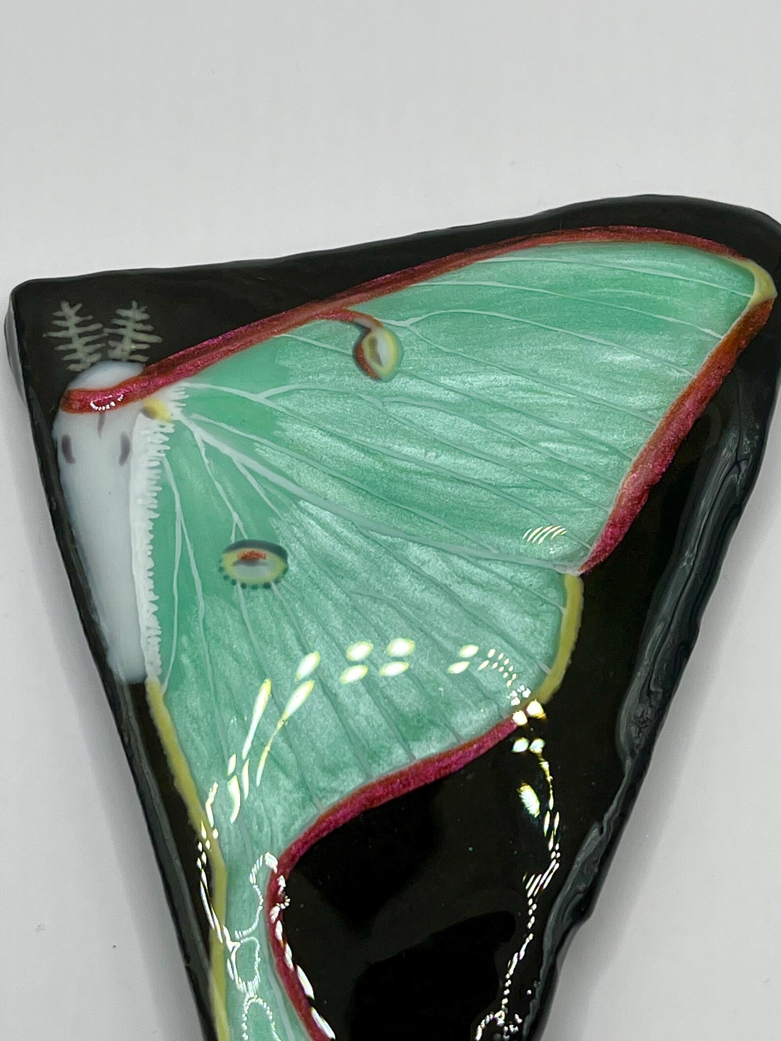 LUNA Moth Hand Painted Decorative Rock – Natural Black Rock - Etsy