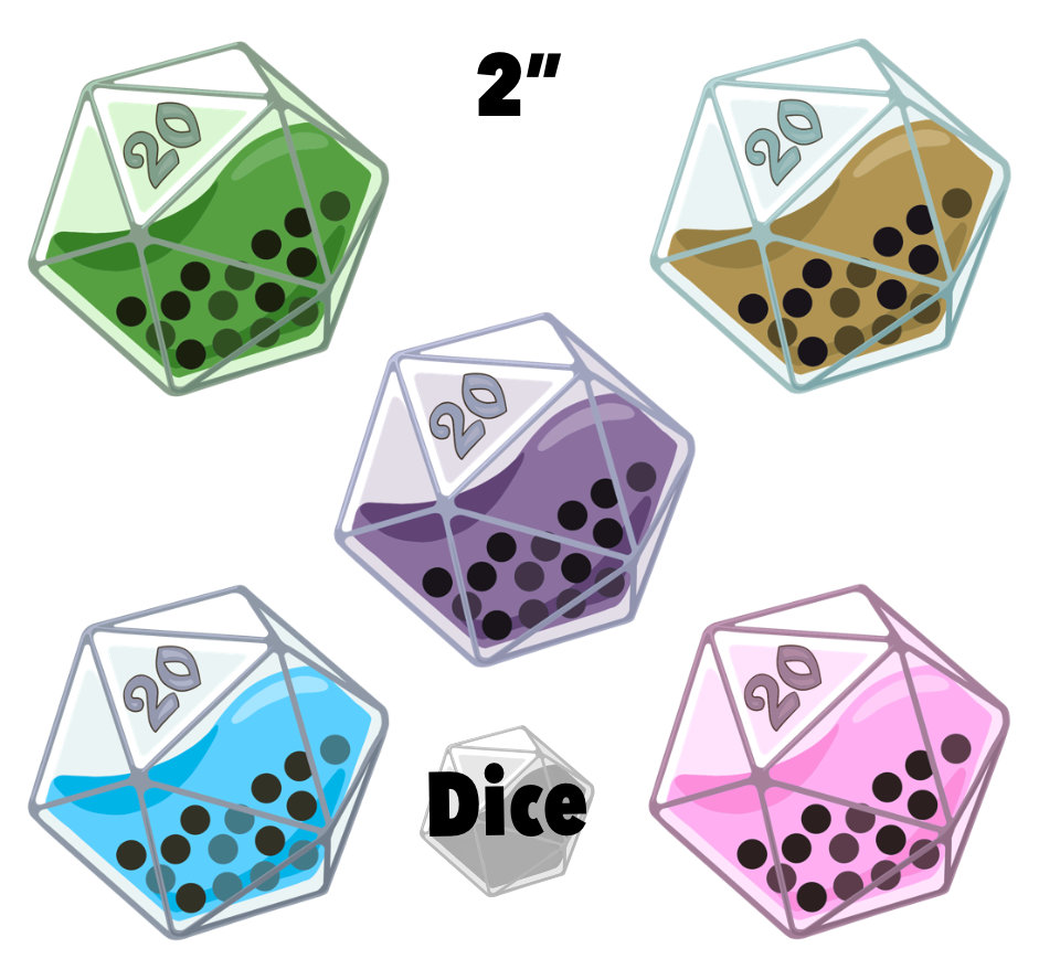 Boba Dice Sticker - Etsy