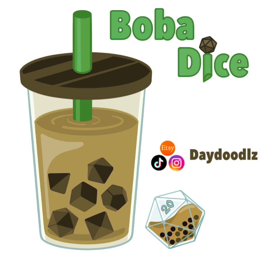 Boba Dice Sticker - Etsy