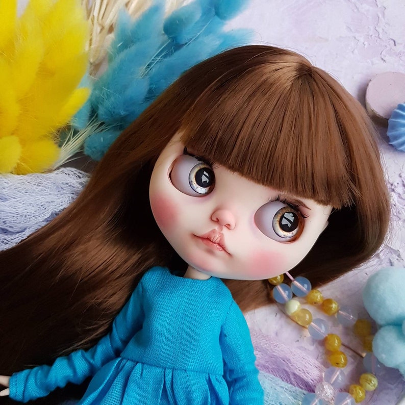 Sold Out Blythe Custom Doll Brown Hair Ooak Blythe Doll Blythe Etsy