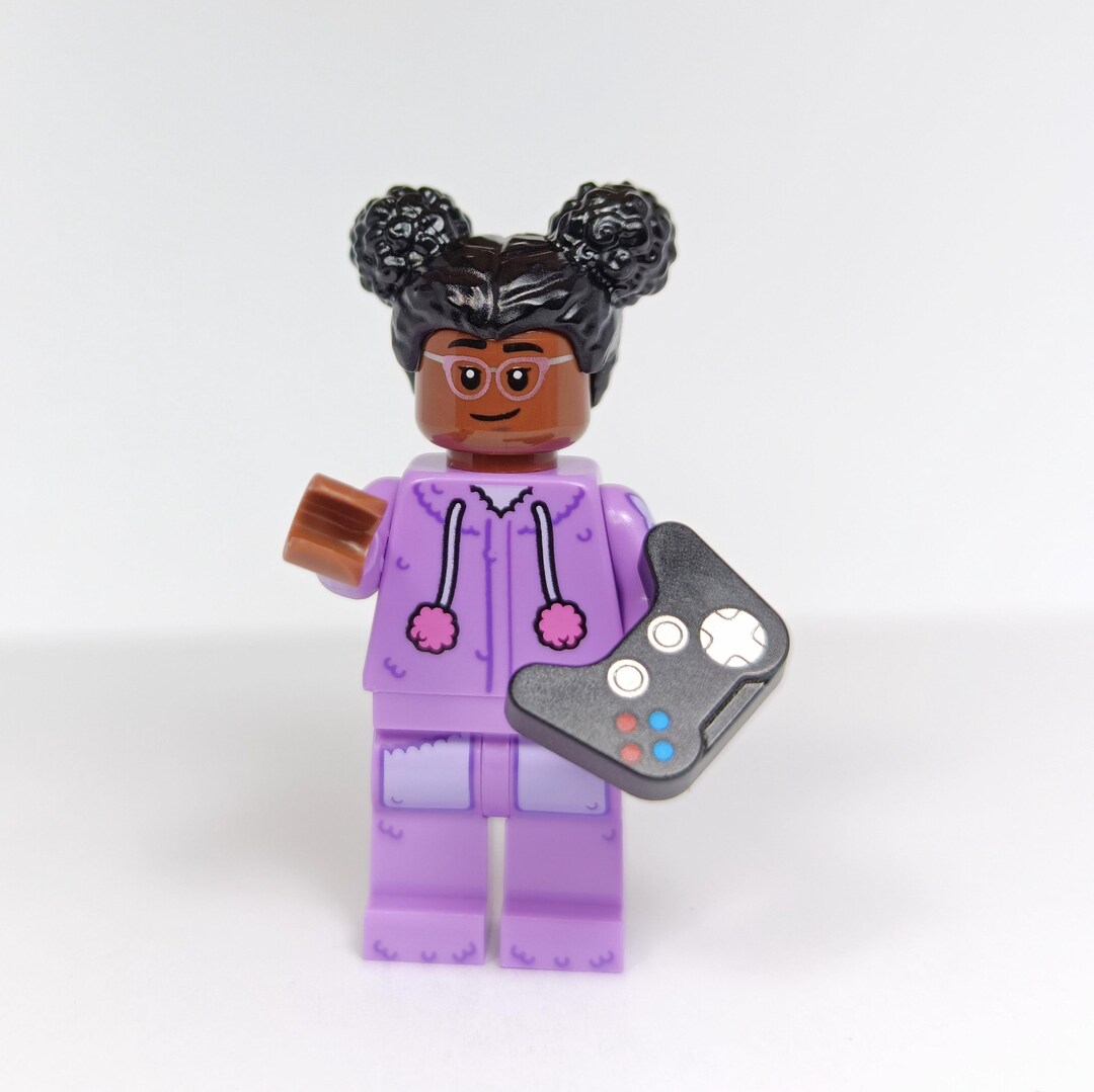 Pajama Gamer Girl Minifigure PJ Minifig With Gaming Control - Etsy