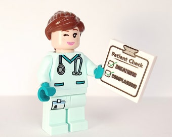 Doctor Nurse Minifigure With Medical Chart & Pen - Etsy
