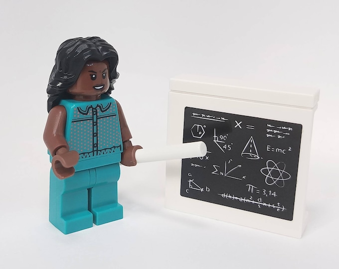 Math Teacher Minifigure Professor With Chalkboard - Etsy