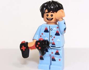 PJ Gamer Girl Minifigure Pajama Minifig With Gaming Control - Etsy