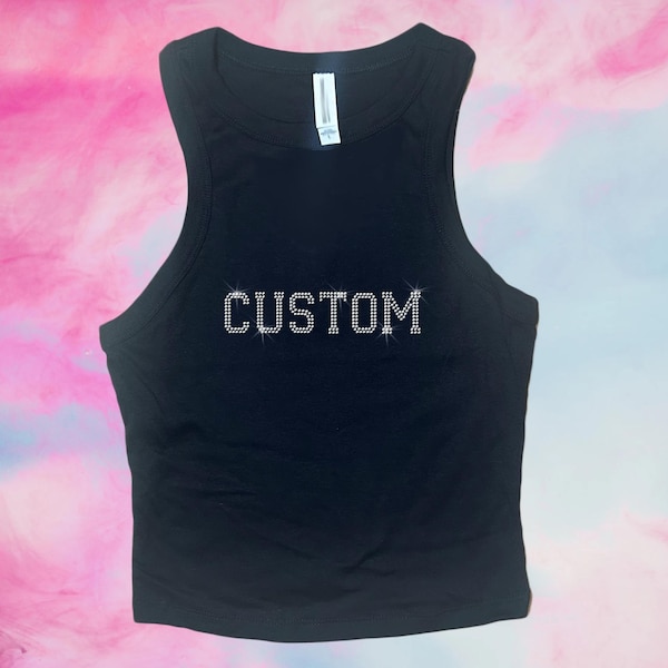 Rhinestone Crop Top - Etsy