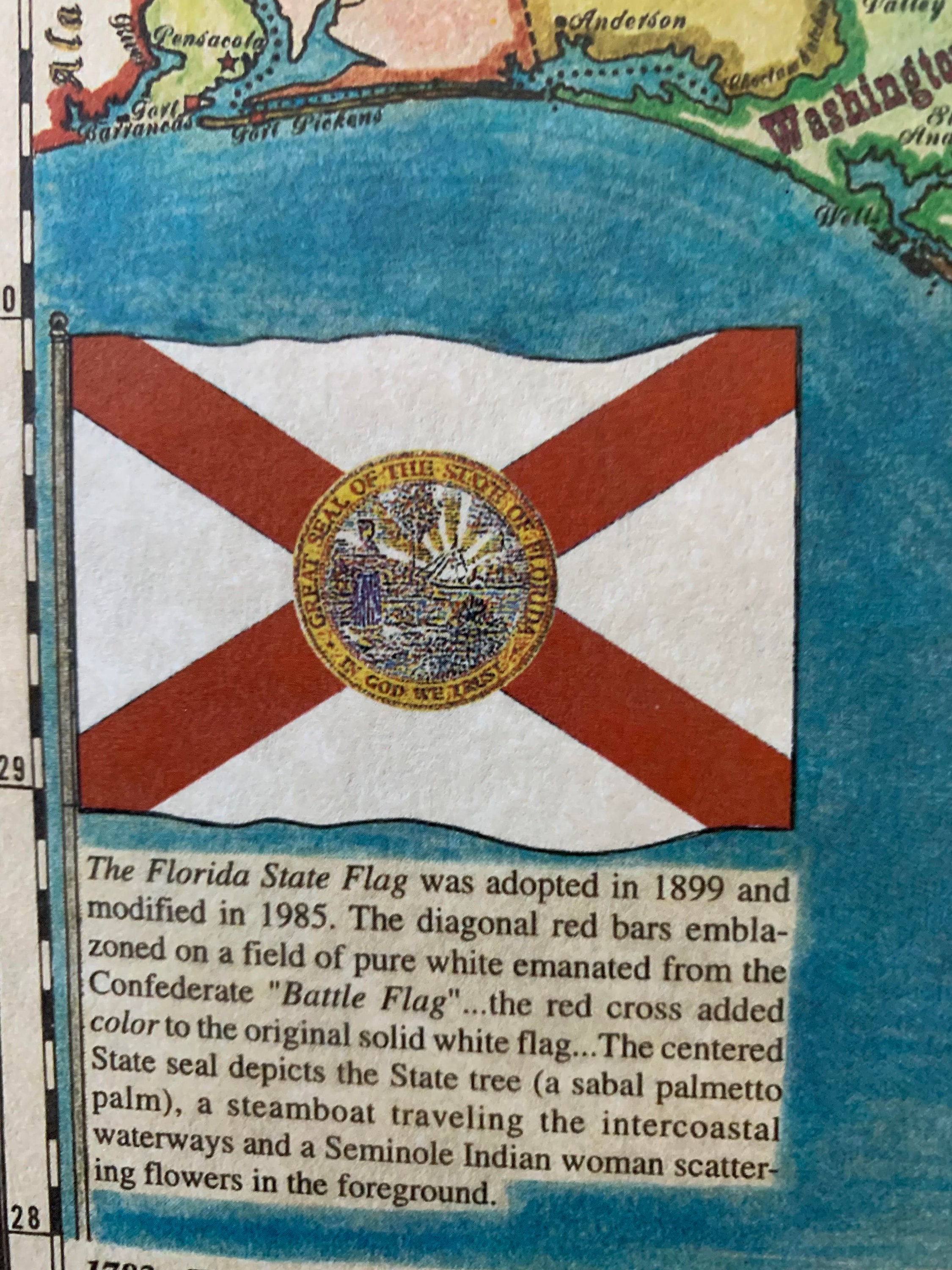 Old Florida 1845 Map, Historical Notes, Modern Print - Etsy