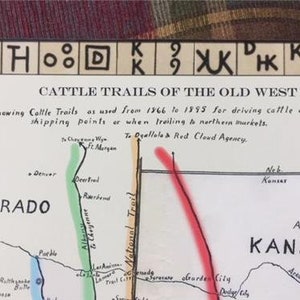 Cattle Trails of the Old West Map - Etsy