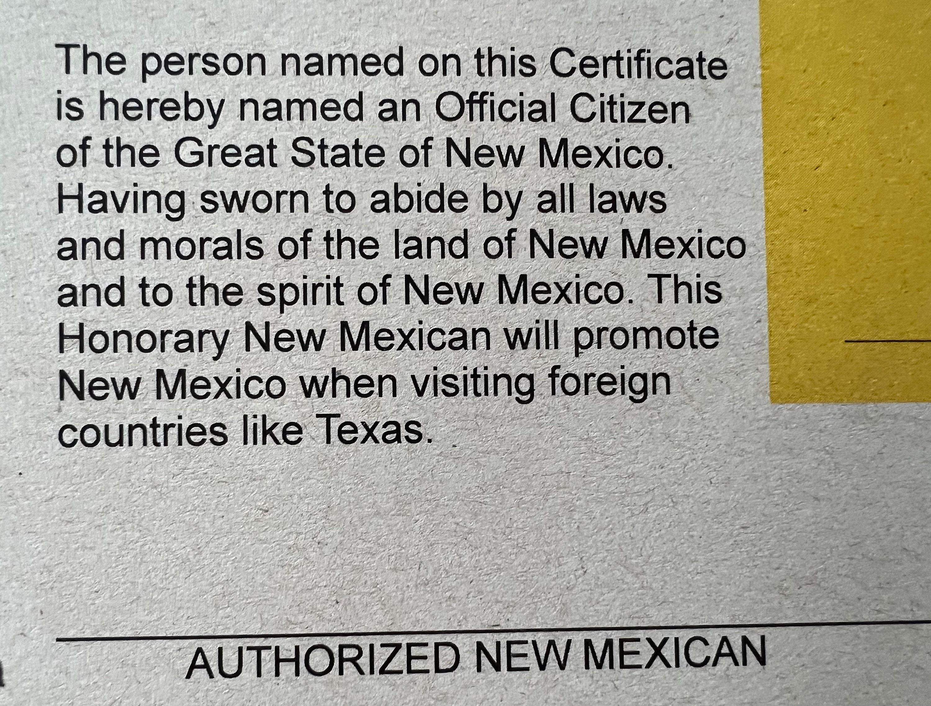 New Mexico Fun Certificate of Citizenship and Tourist Passport - Etsy