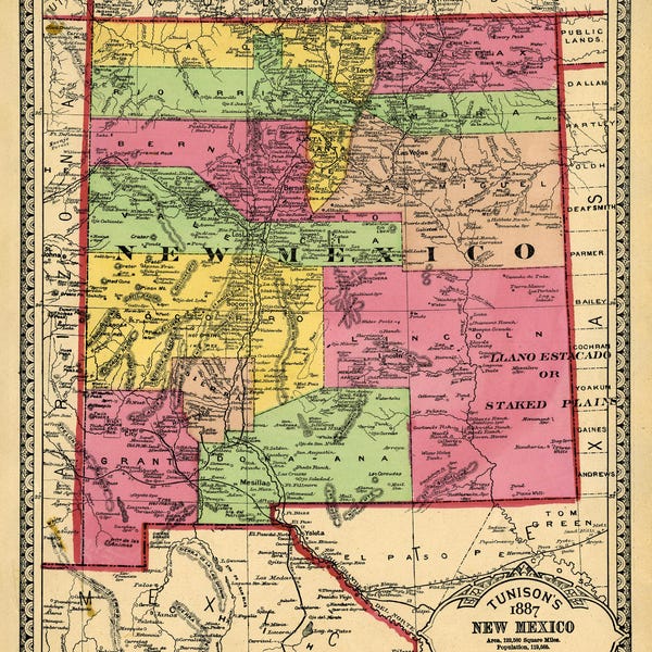 Rio Grande on Map of Mexico - Etsy