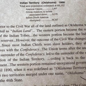 The United States Indian Territory 1868, Became the 46th State in 1907 ...