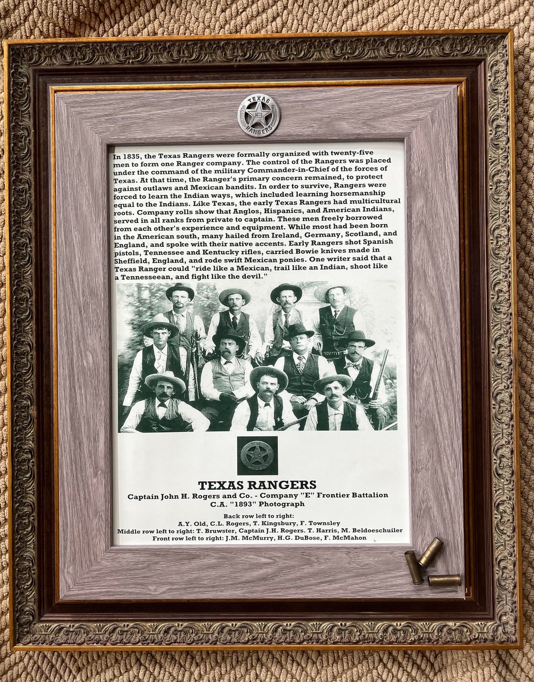 Texas Ranger Frontier Battallion 1893 Print - Etsy