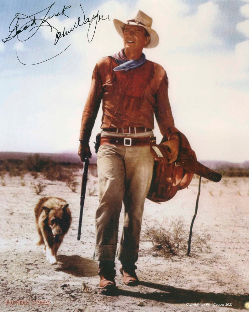 Signed John Wayne Hondo 11"x14" Western Movie Picture Reprint on Foam ...