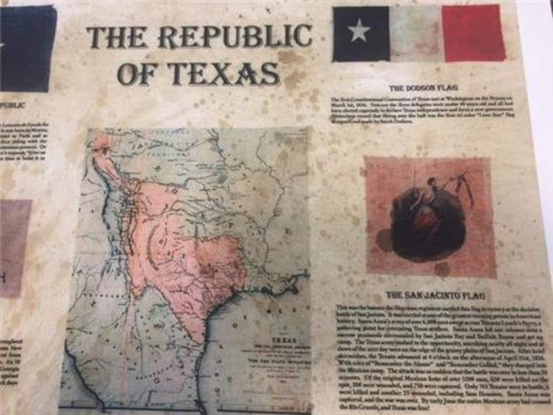 The Republic of Texas Flags & Map - Etsy