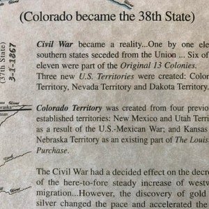 Territory of Colorado 1861 Old Map, Historical Notes, Modern Print - Etsy