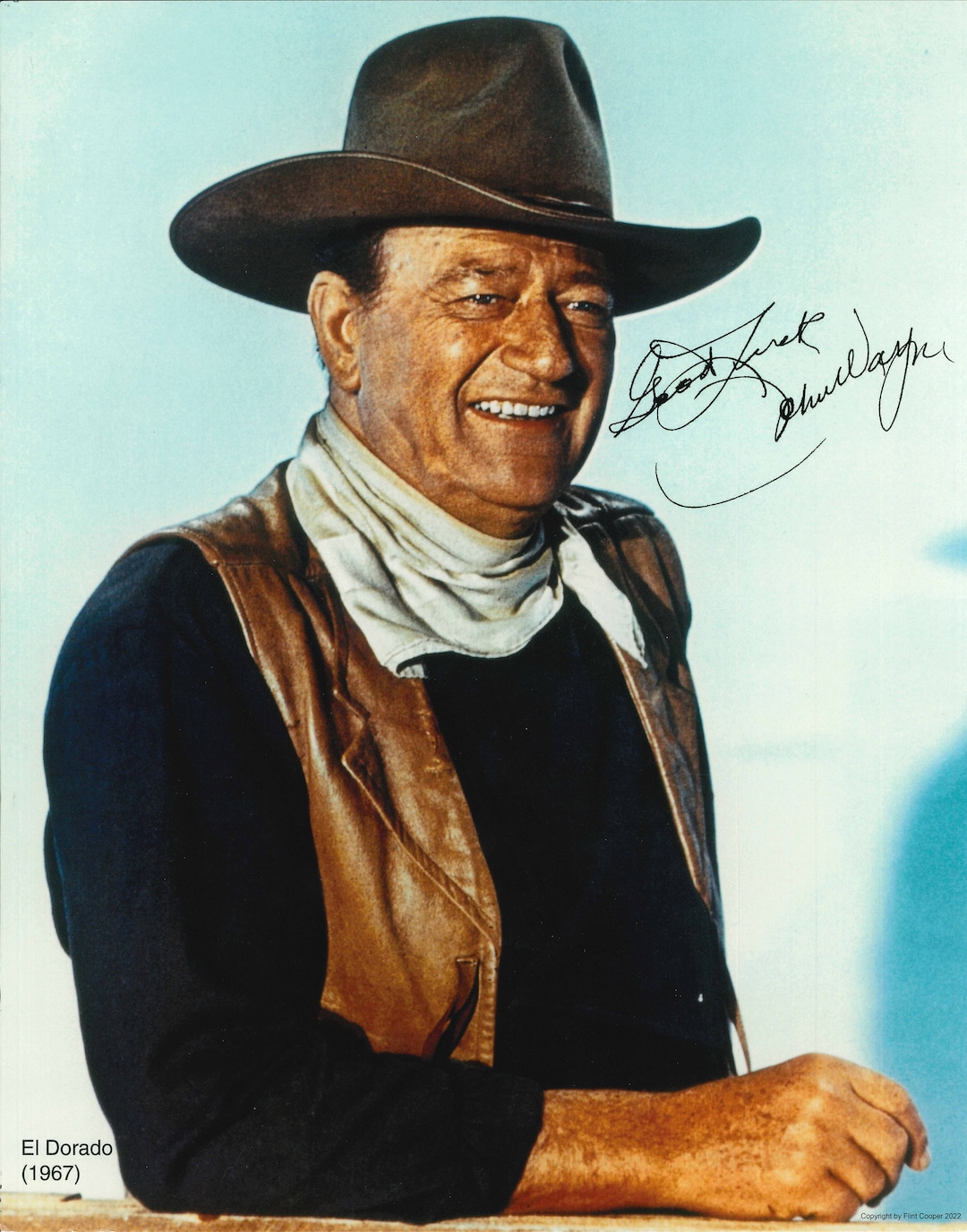 John Wayne Autographed El Dorado 1967 Picture on Mat Board - Etsy
