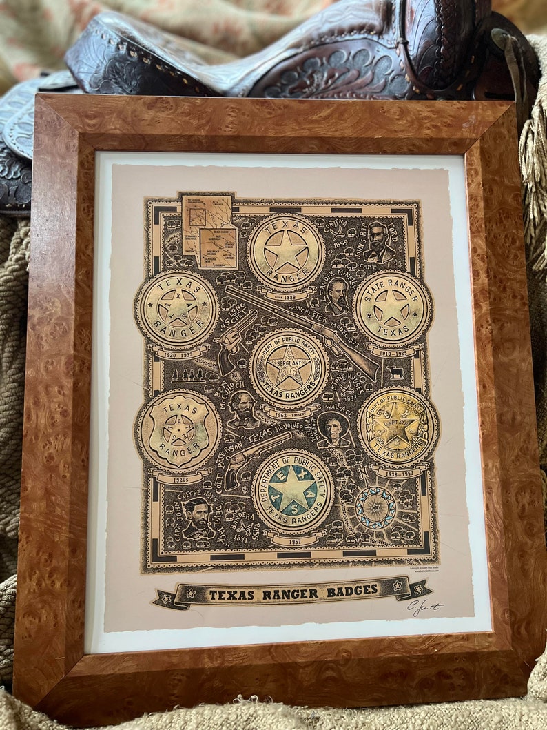 Texas Ranger Badge Print & Texas Ranger Frontier Batallion Print Combo ...