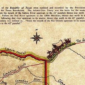 Republic of Texas Historical 1836 Map W Flag, Old, Indians- LARGE Size ...