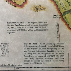 Republic of Texas Historical 1836 Map W Flag, Old, Indians - Etsy