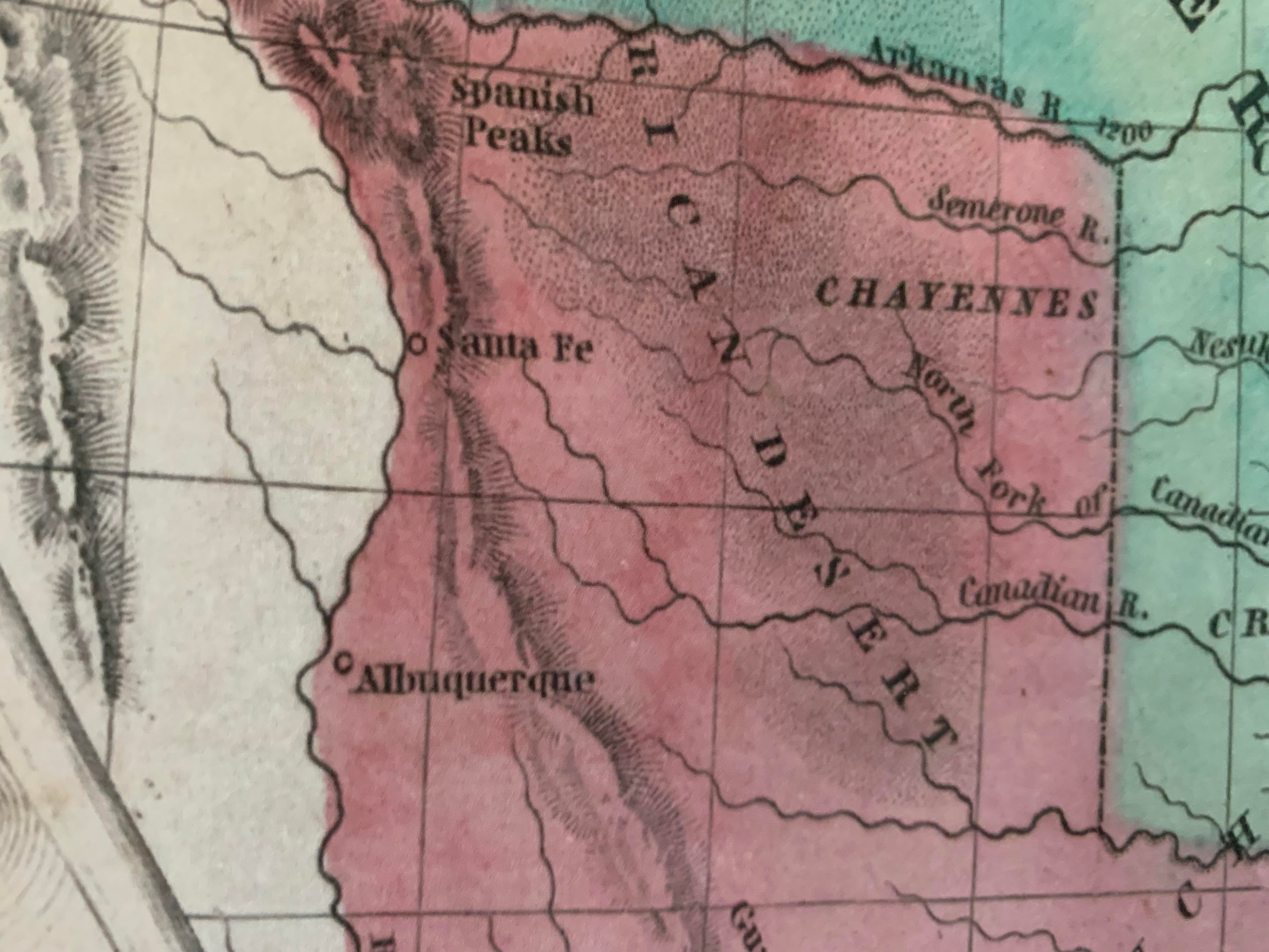 Old Antique 1839 Map of the United States, Republic of Texas & Indian ...