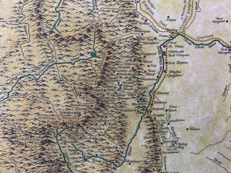Territory of Colorado 1861 Old Map, Historical Notes, Modern Print - Etsy