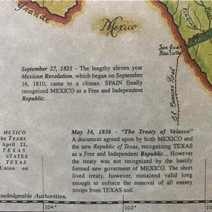 Republic of Texas Historical 1836 Map W Flag, Old, Indians- LARGE Size ...