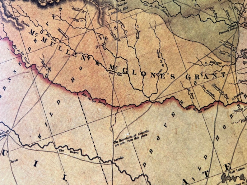 Republic of Texas Map of Stephen F. Austin's 13 Colonies 1836 ...