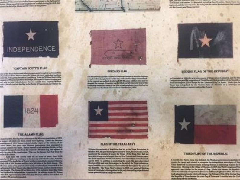 The Republic of Texas Flags & Map - Etsy