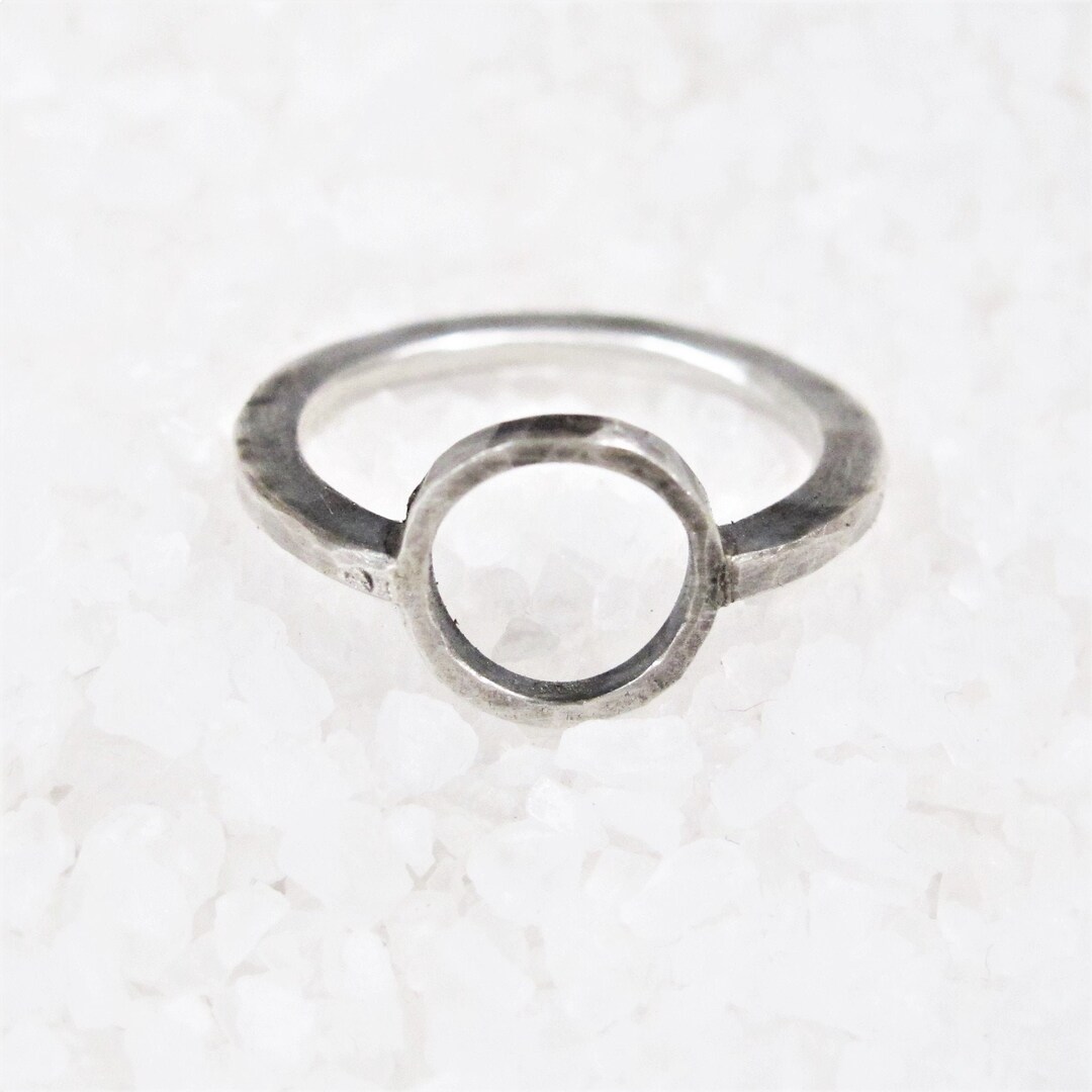 BDSM O-ring Discreet Minimal Ring, Oxidized Silver Circle Ring, Thin Minimal Ring, Discreet ...