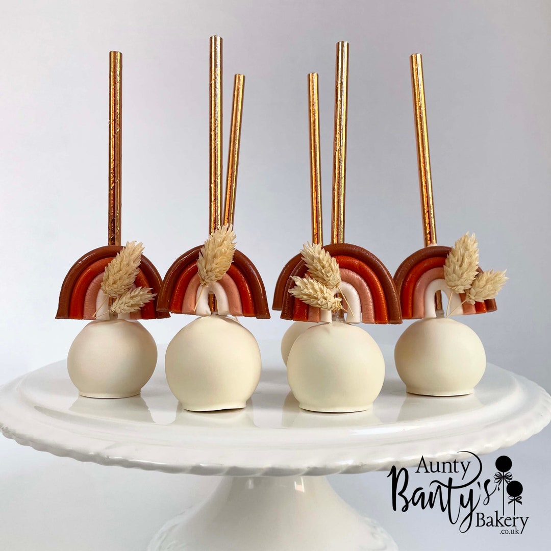 Boho Rainbow Cake Pops | Boho Party Favours | Boho Theme Birthday Party ...