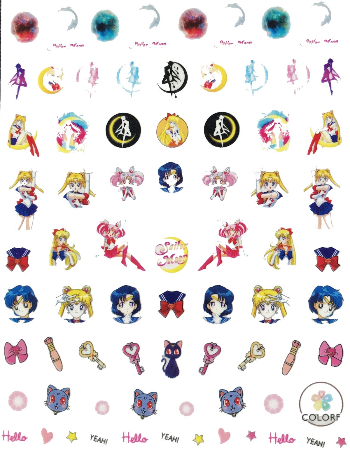 Anime Inspired Sailor Moon, Sailor Jupiter Nail Stickers for Your Nail ...