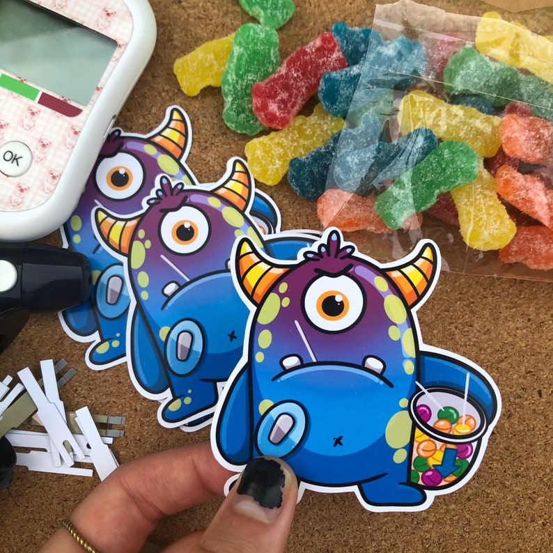 Buster - the Low Blood Sugar Monster Sticker, Diabetes, T1D, Diabetes ...