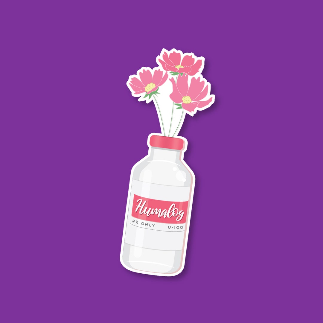 Humalog Flowers Sticker, Diabetes, T1D, Diabetes Sticker, Type One ...