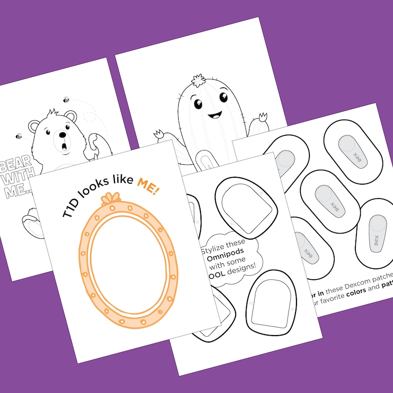 T1D Printable Activity Pages, Type 1 Kids, Diabetes, Type One Diabetes ...