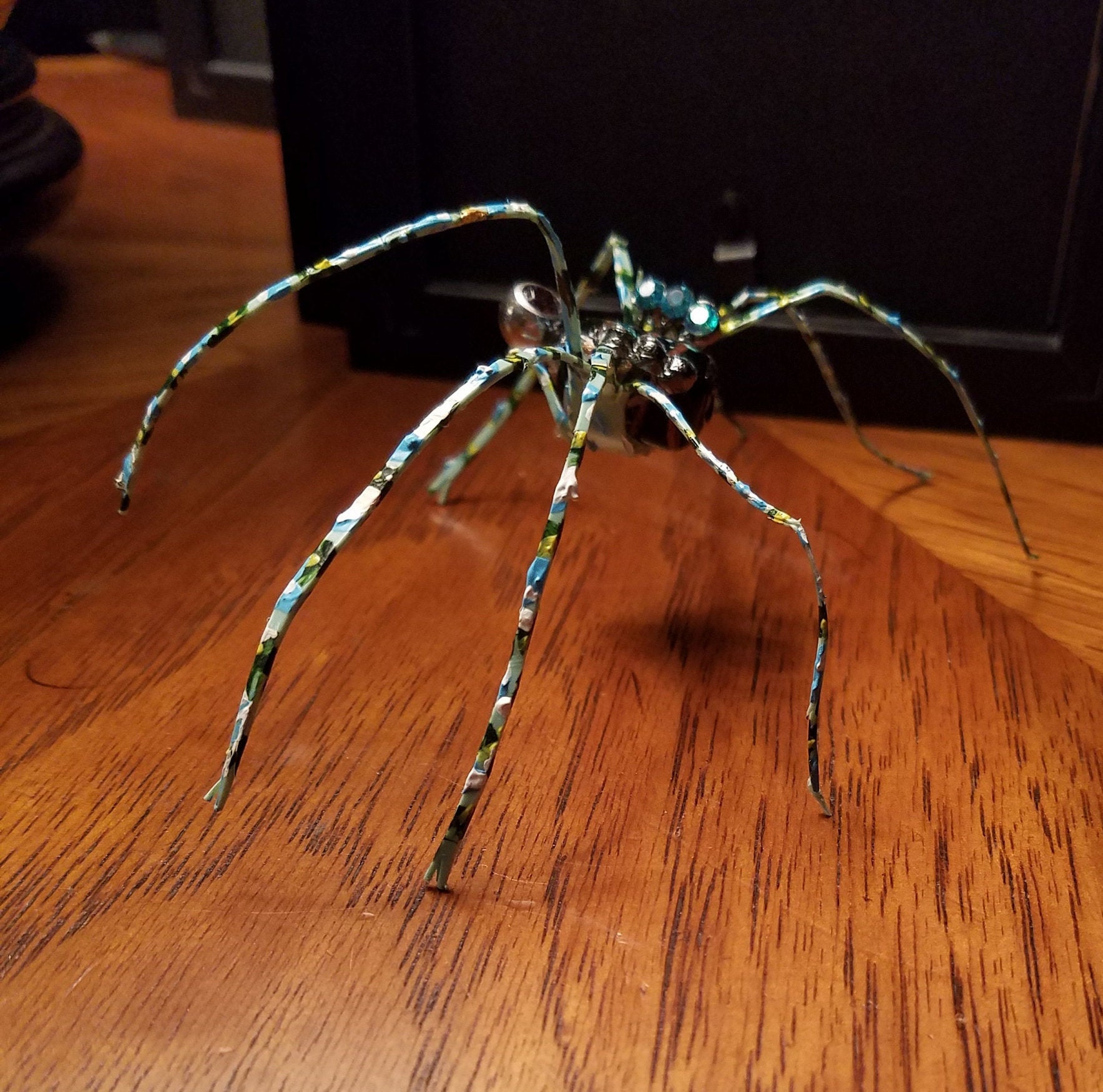 Bejeweled Spider 7 fantasy creature sculpture recycled | Etsy