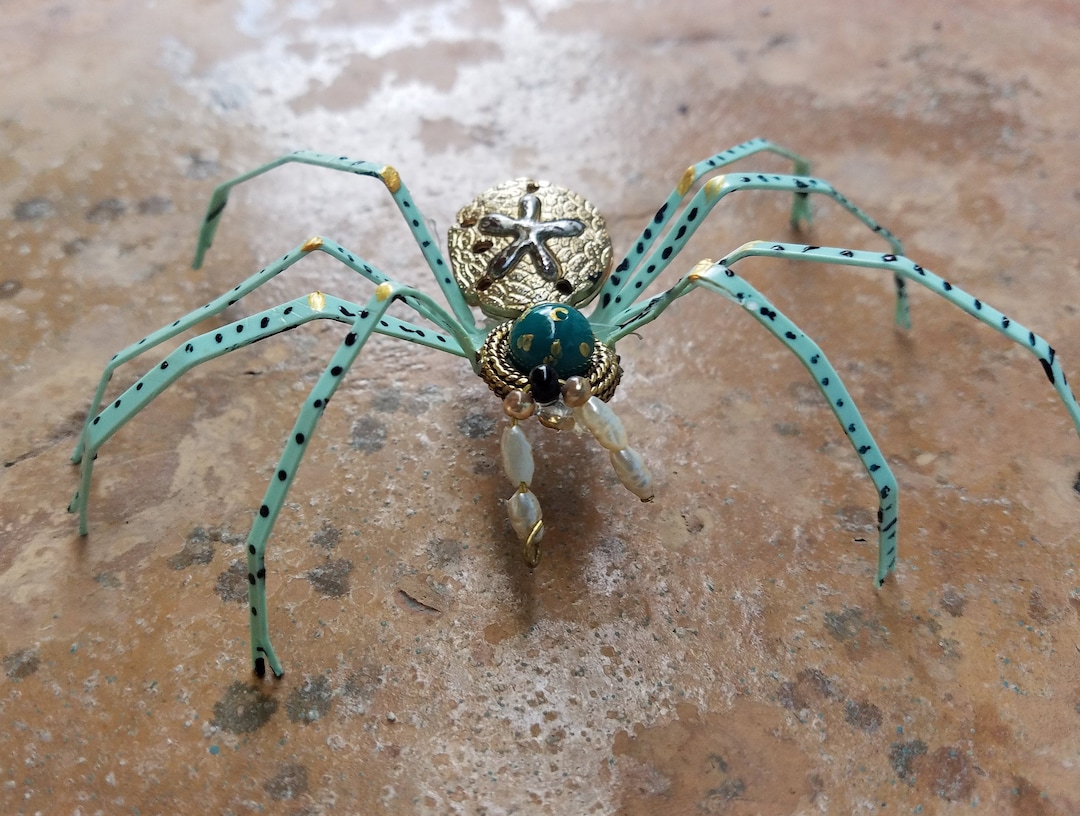 Bejeweled Spider 53 Fantasy Creature Sculpture Recycled Art Repurposed ...