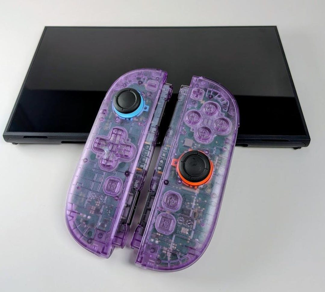 Custom Nintendo Switch 2 Joy-cons Translucent Clear Atomic Purple ...