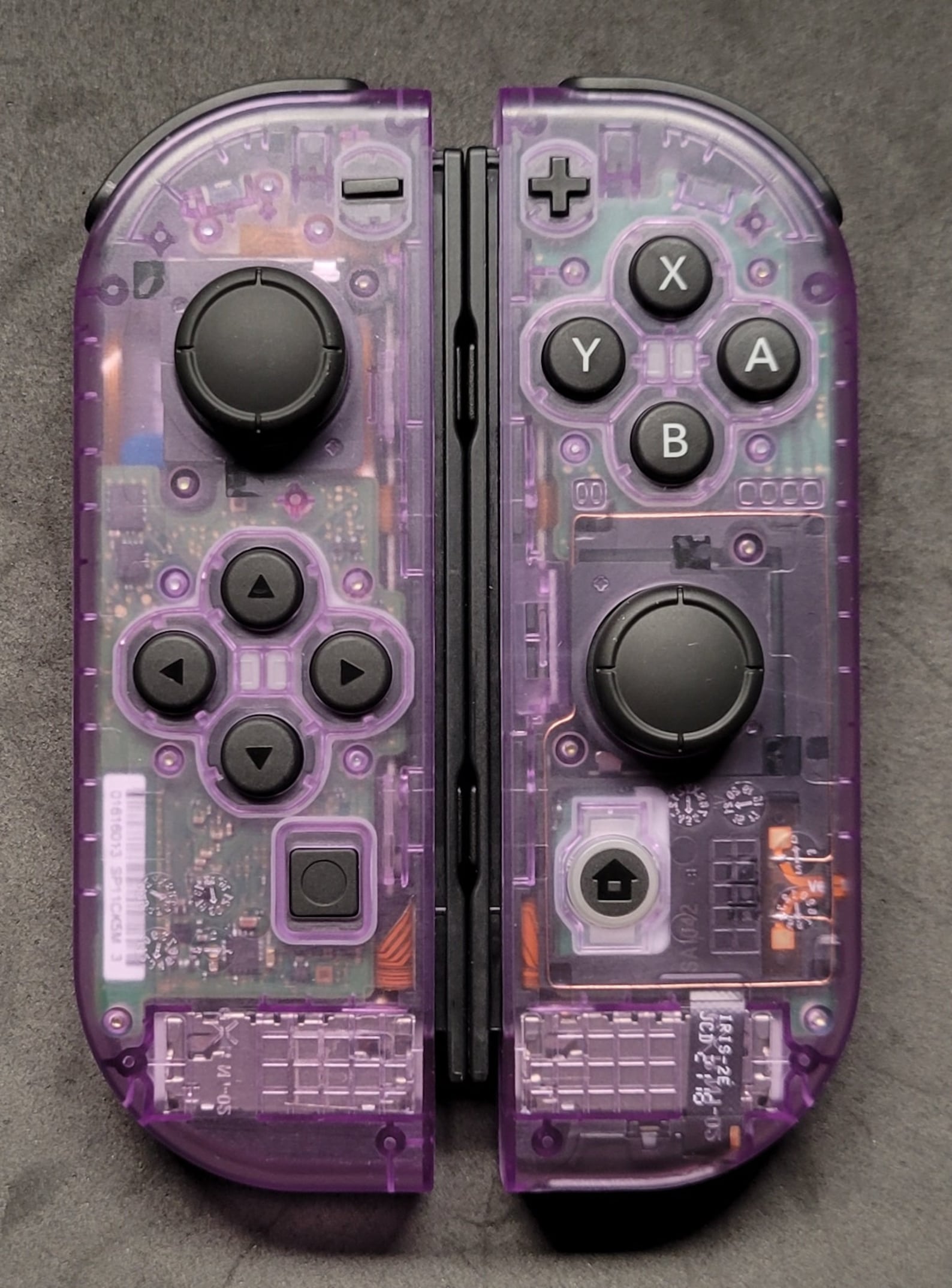 New Custom Nintendo Switch Clear Atomic Purple D-pad Joy-con Controller ...