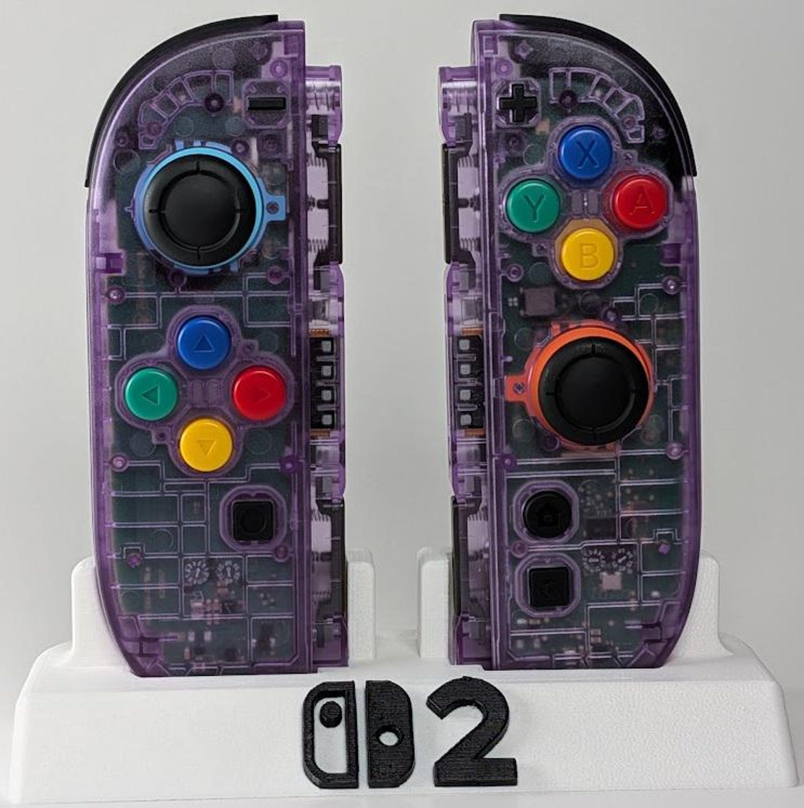 Custom Nintendo Switch 2 Joy-cons Translucent Clear Atomic Purple ...