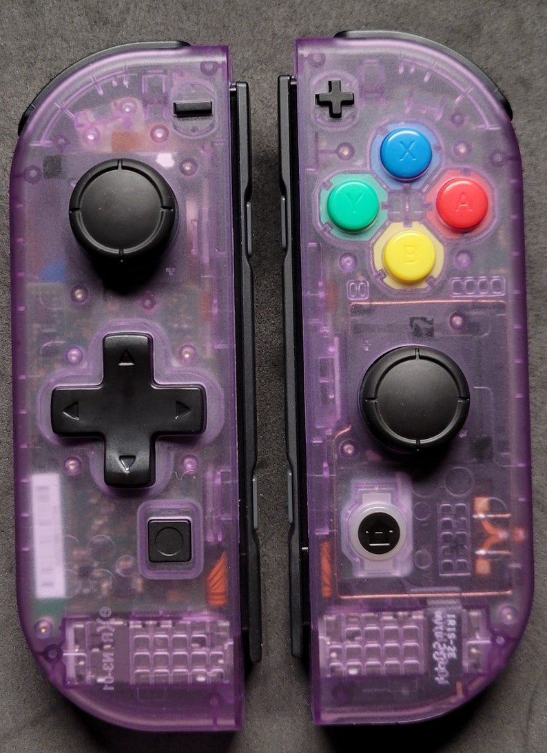 New Custom Nintendo Switch Clear Atomic Purple D-pad Joy-con - Etsy