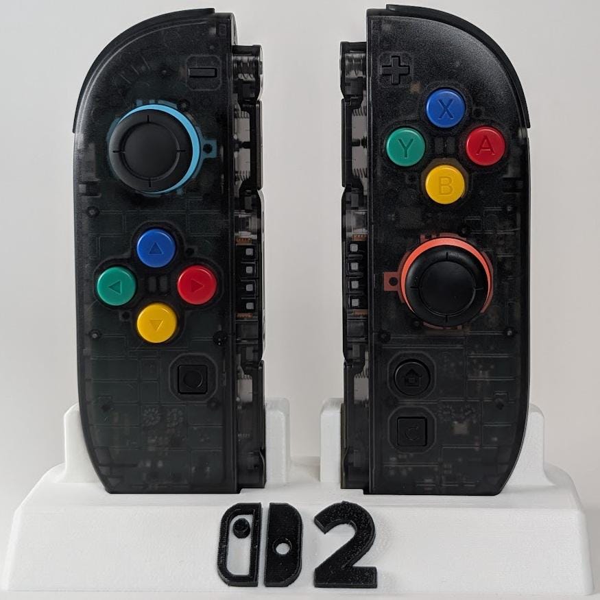 Custom Nintendo Switch 2 Joy-cons Translucent Clear Smoke Black Joycons ...