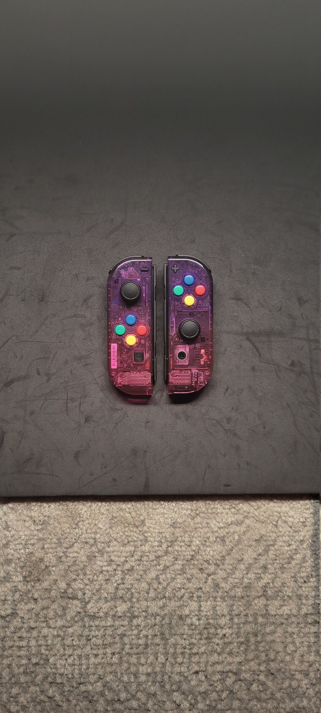 New Custom Nintendo Switch Clear Atomic Purple & Rose Pink Joy-con ...
