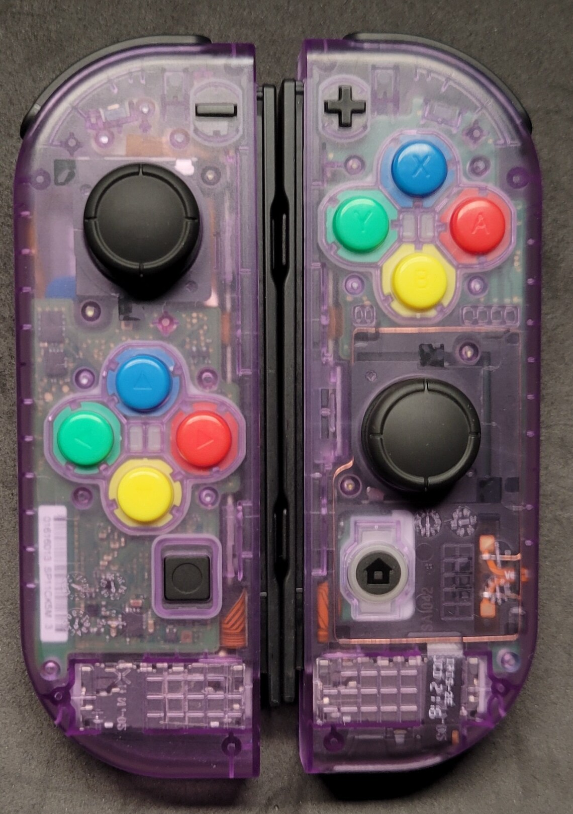 New Custom Nintendo Switch Clear Atomic Purple D-pad Joy-con - Etsy