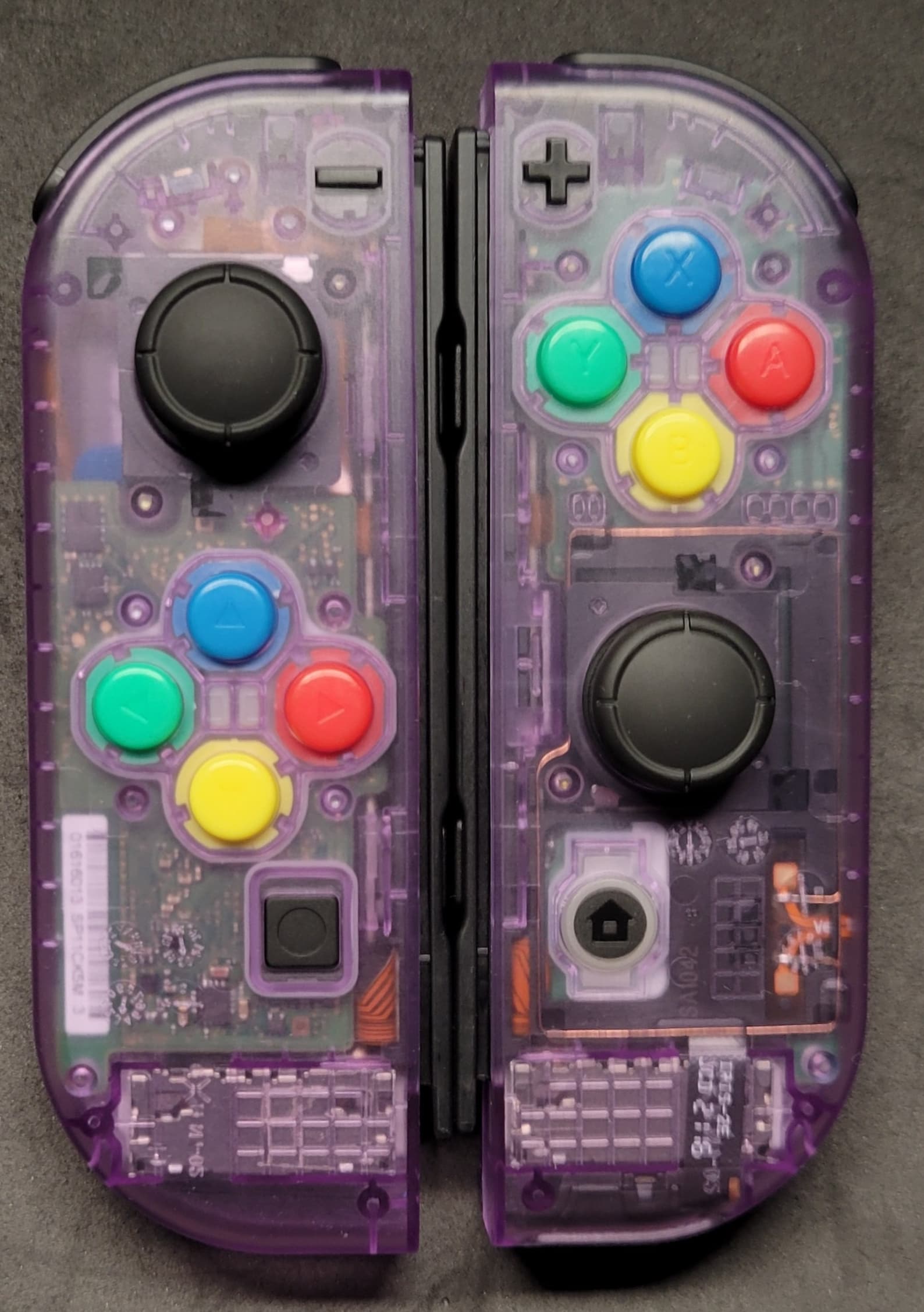 New Custom Nintendo Switch Clear Atomic Purple D-pad Joy-con Controller ...