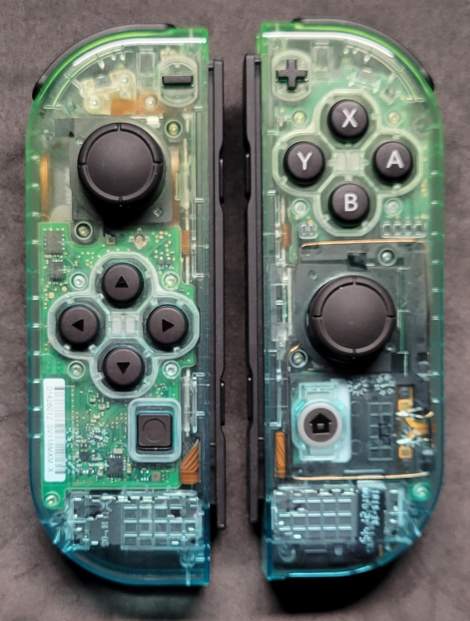 New Custom Nintendo Switch Clear Green & Blue Joy-con - Etsy