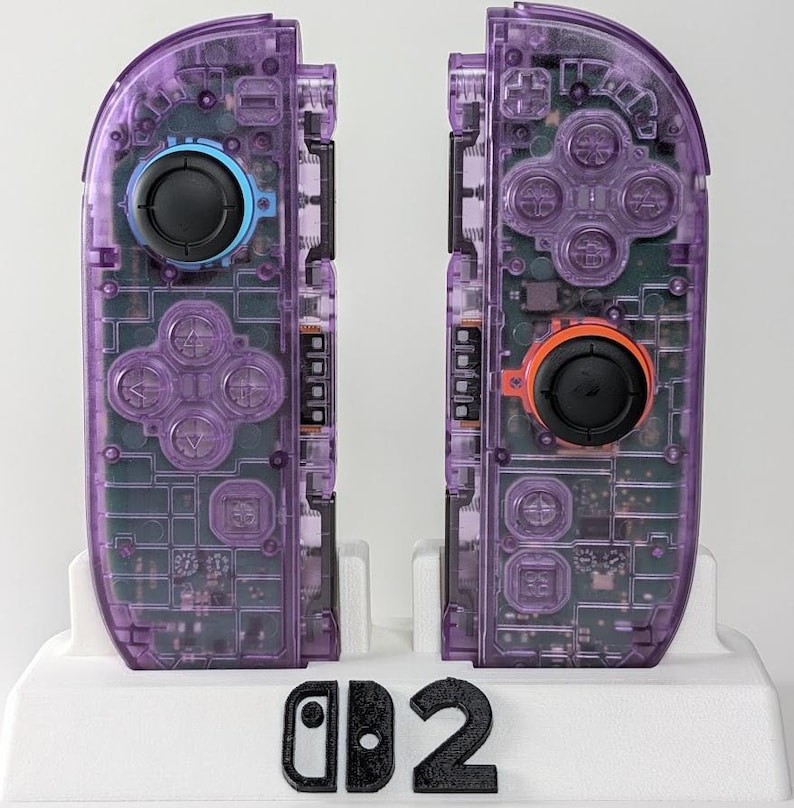 Custom Nintendo Switch 2 Joy-cons Translucent Clear Atomic Purple ...