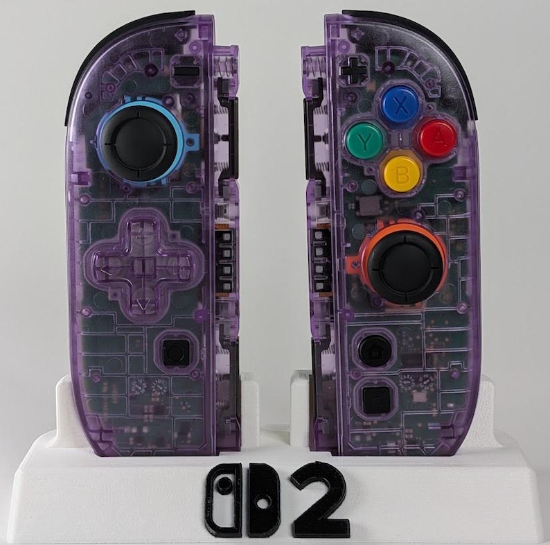 Custom Nintendo Switch 2 Joy-cons Translucent Clear Atomic Purple ...