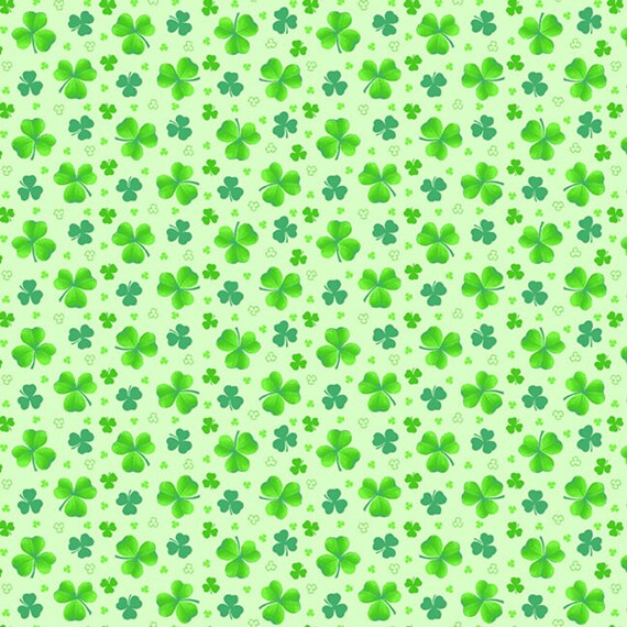 Pot of Gold Tossed Clover Green Fabric by Henry Glass Fabrics | Etsy