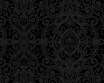 Black Damask Fabric - Etsy